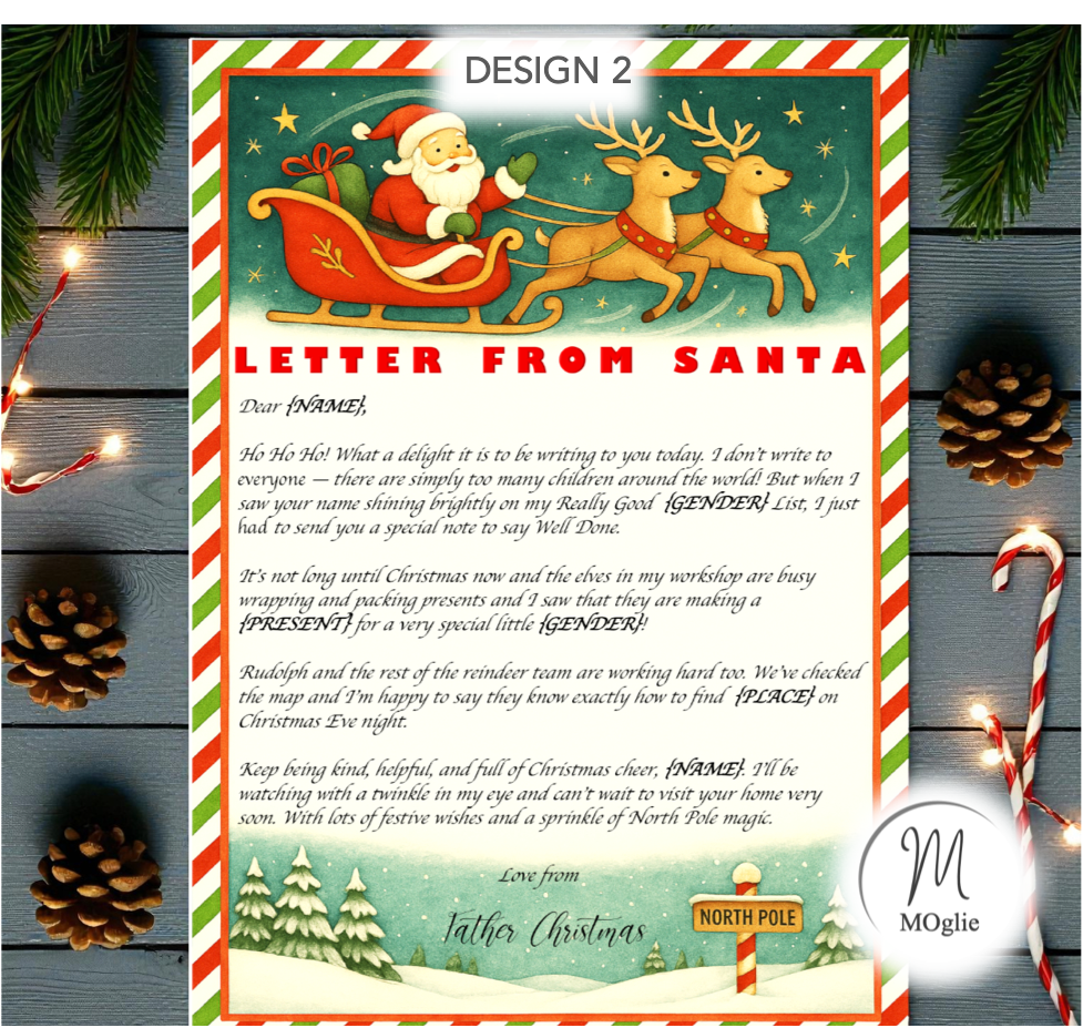 Personalised Letter from Santa | Magical Christmas Note | MOglie