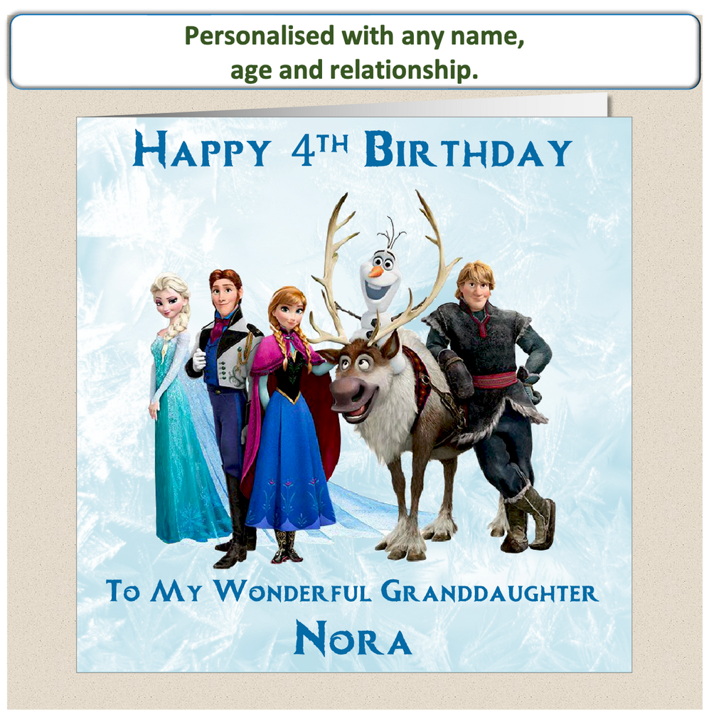 Personalised Frozen Elsa Birthday Card for Young children | MOglie