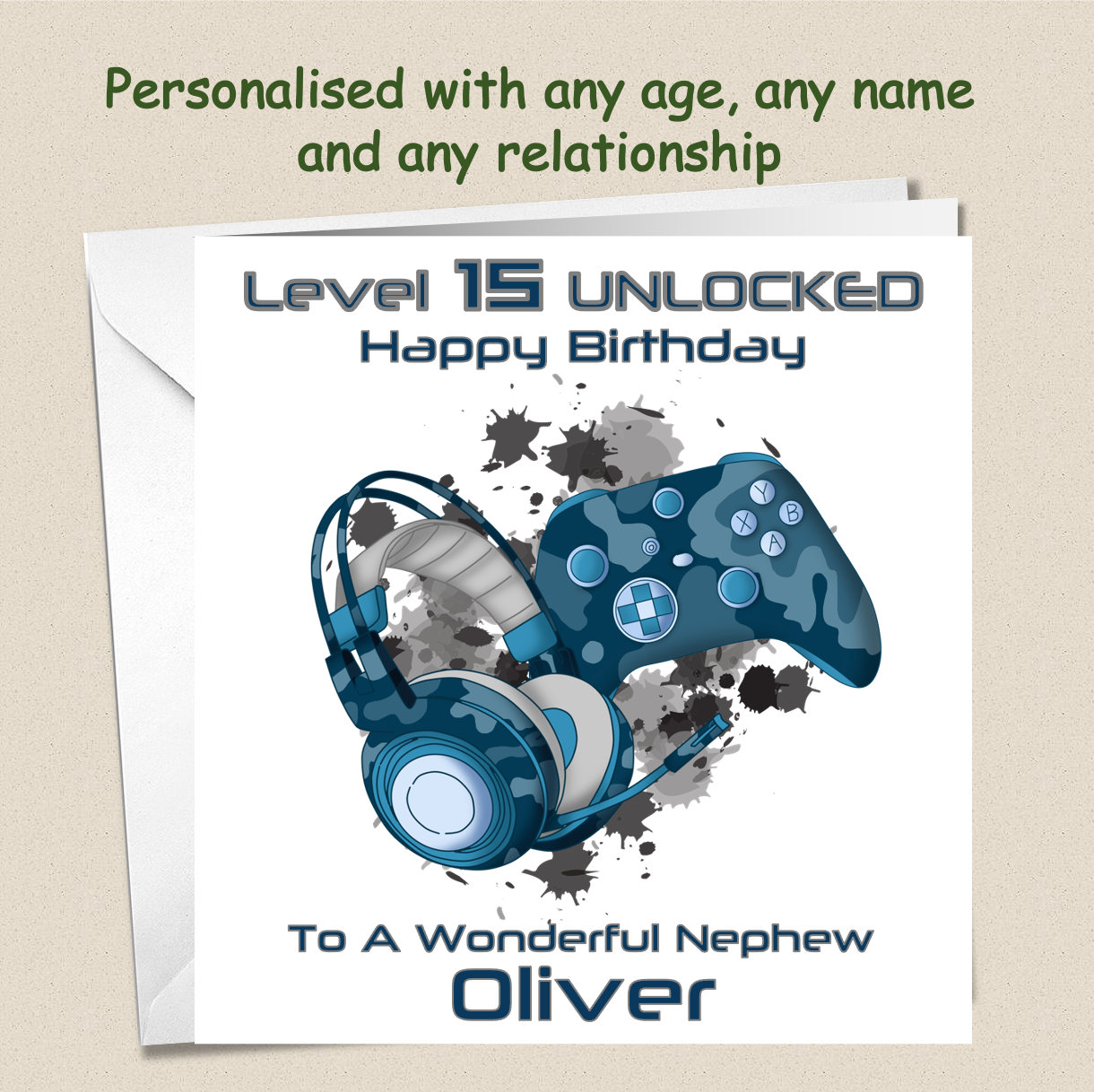 Personalised Teenager Gamer Gaming Birthday Card | MOglie