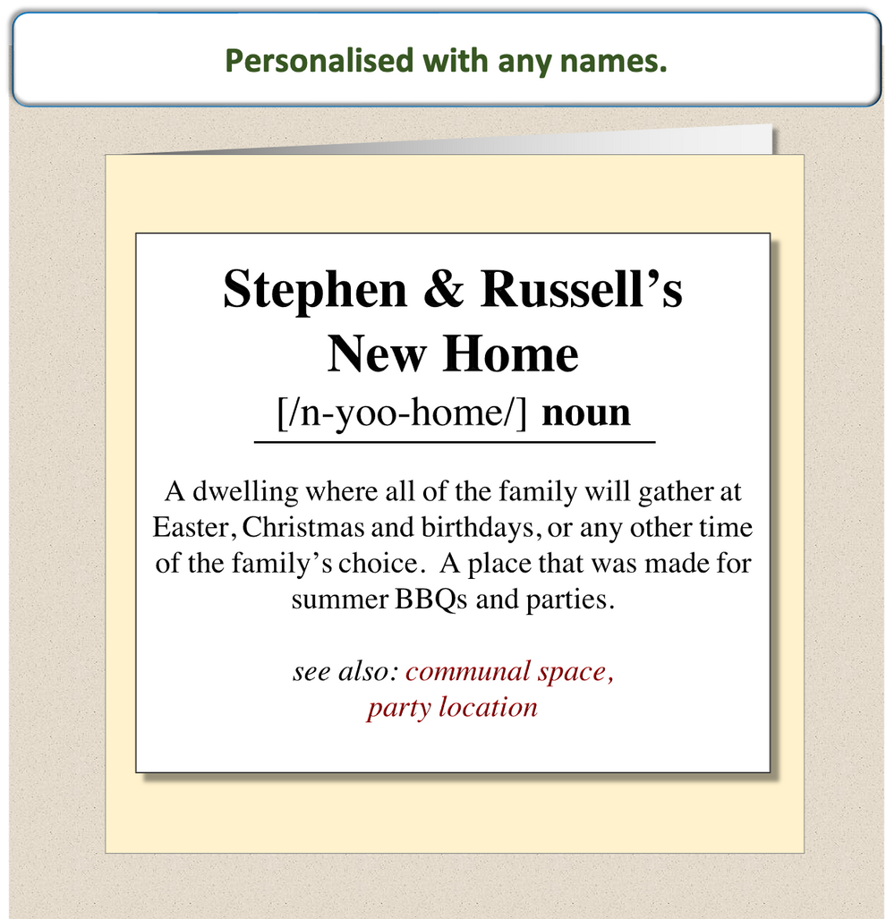 Personalised Congratulations On Your New Home Card Definition – MOglie