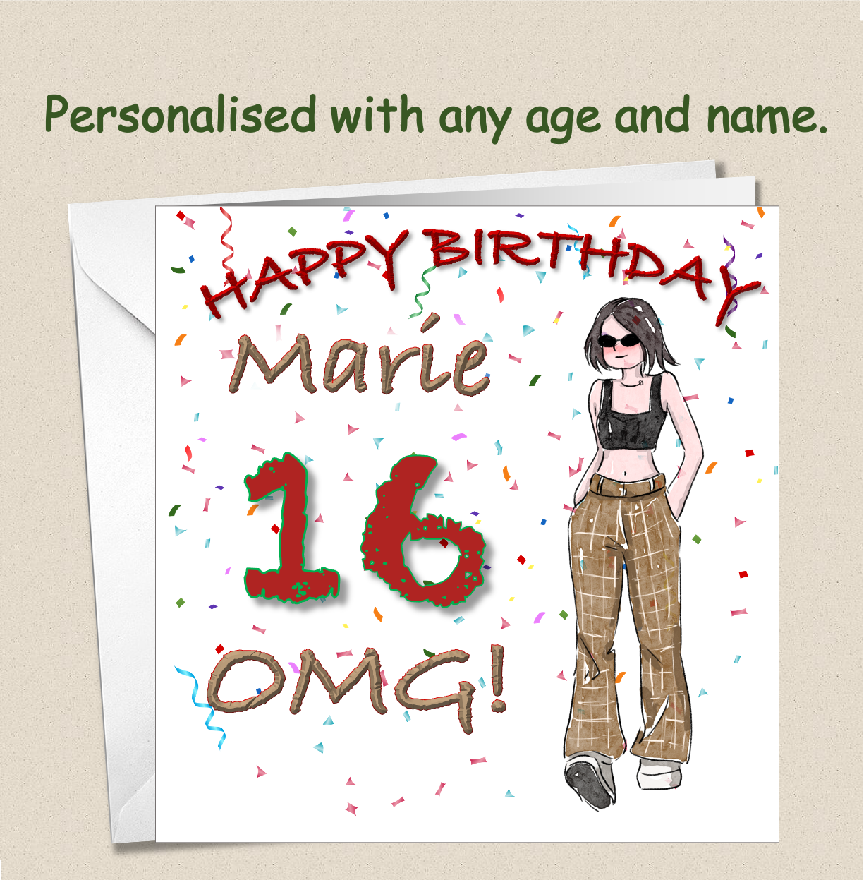 Personalised Teenage Girl Birthday Card - OMG | MOglie
