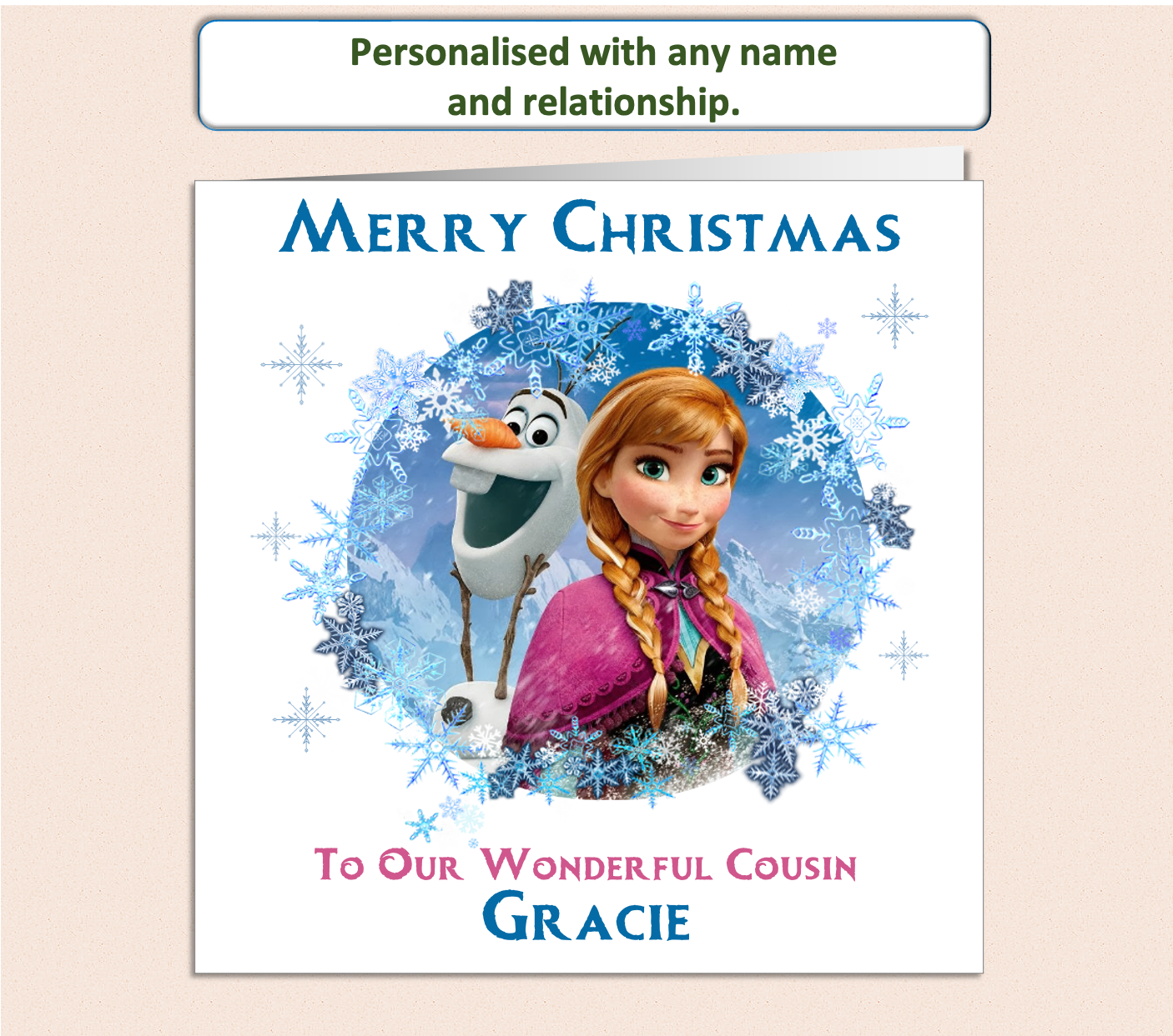 Personalised Frozen Elsa Olaf Christmas Card - FRZ1 – MOglie