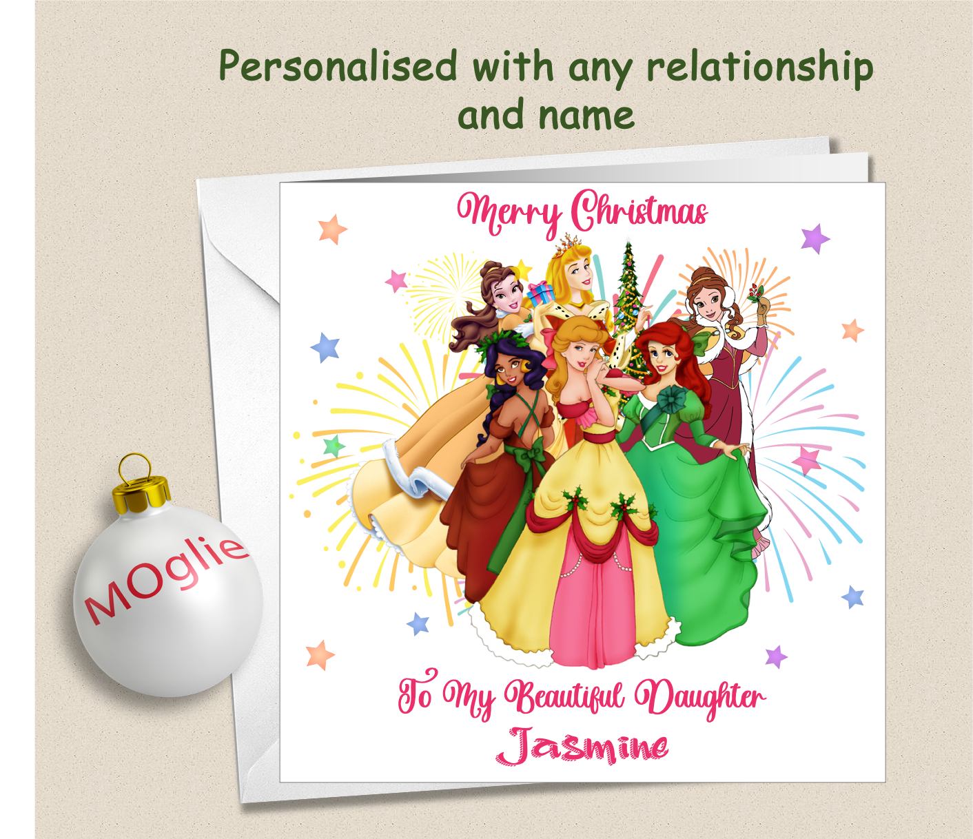 Personalised Girls Princess Christmas Card – MOglie