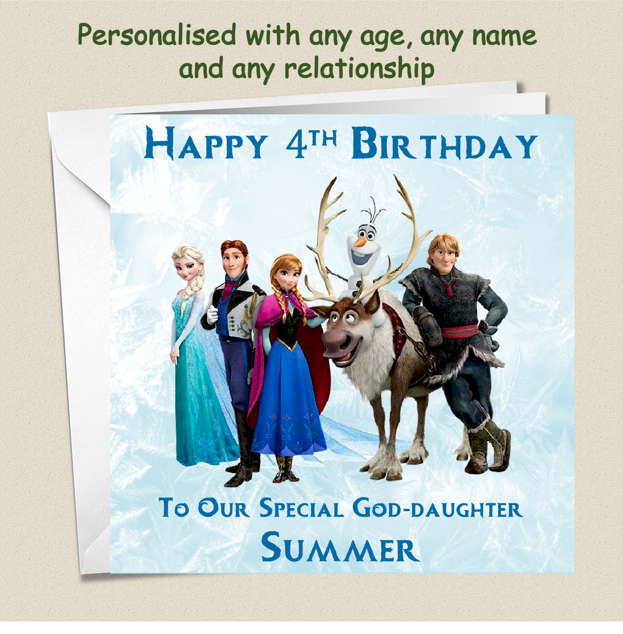 Personalised Frozen Elsa Birthday Card for Young children | MOglie