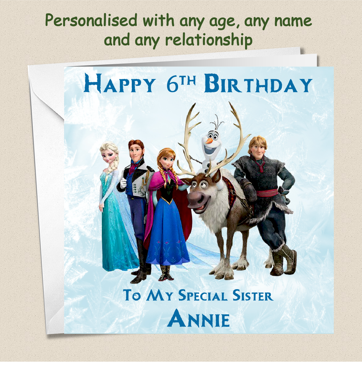 Personalised Frozen Elsa Birthday Card for Young children | MOglie