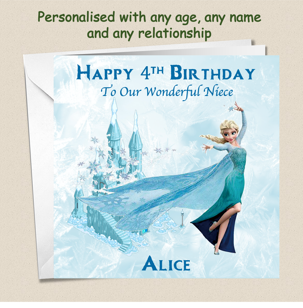 Personalised Frozen Elsa Birthday Card - FRZ3 | MOglie