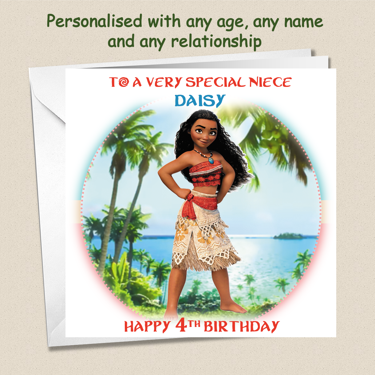 Personalised Moana Birthday Card – MOglie