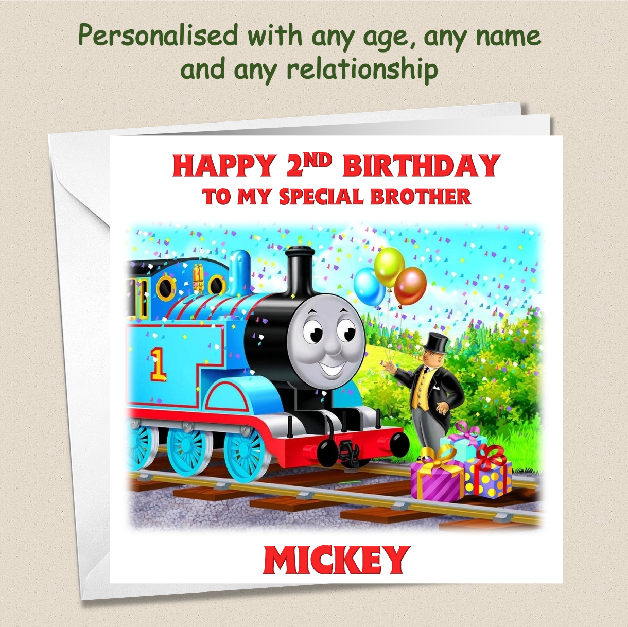 Personalised Thomas The Tank Engine Birthday Card – MOglie